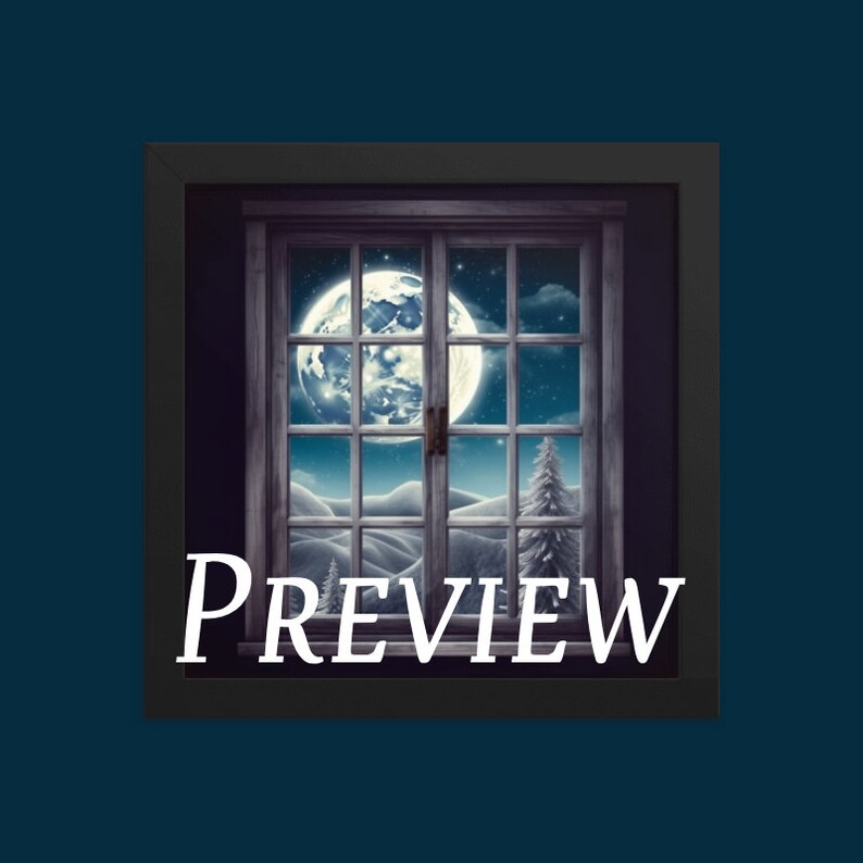 Tapestry Wall Art | Window View of Crystal Clear Night With Full Moon ...