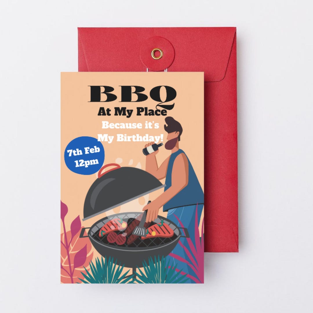 BBQ Grill Party Invitation Template: Backyard Bash (digital Download ...