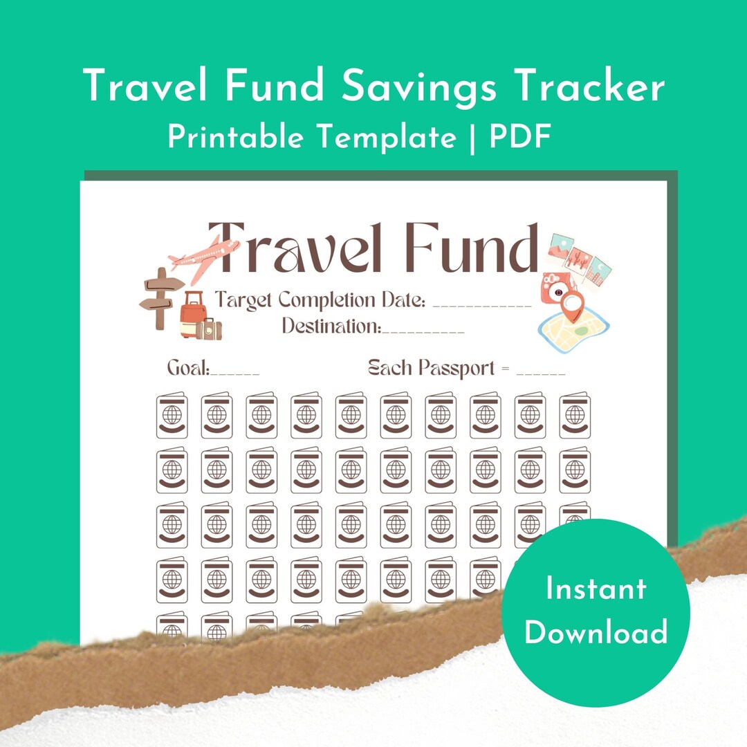 Travel Fund Tracker | Vacation Money Savings Challenge | Savings ...