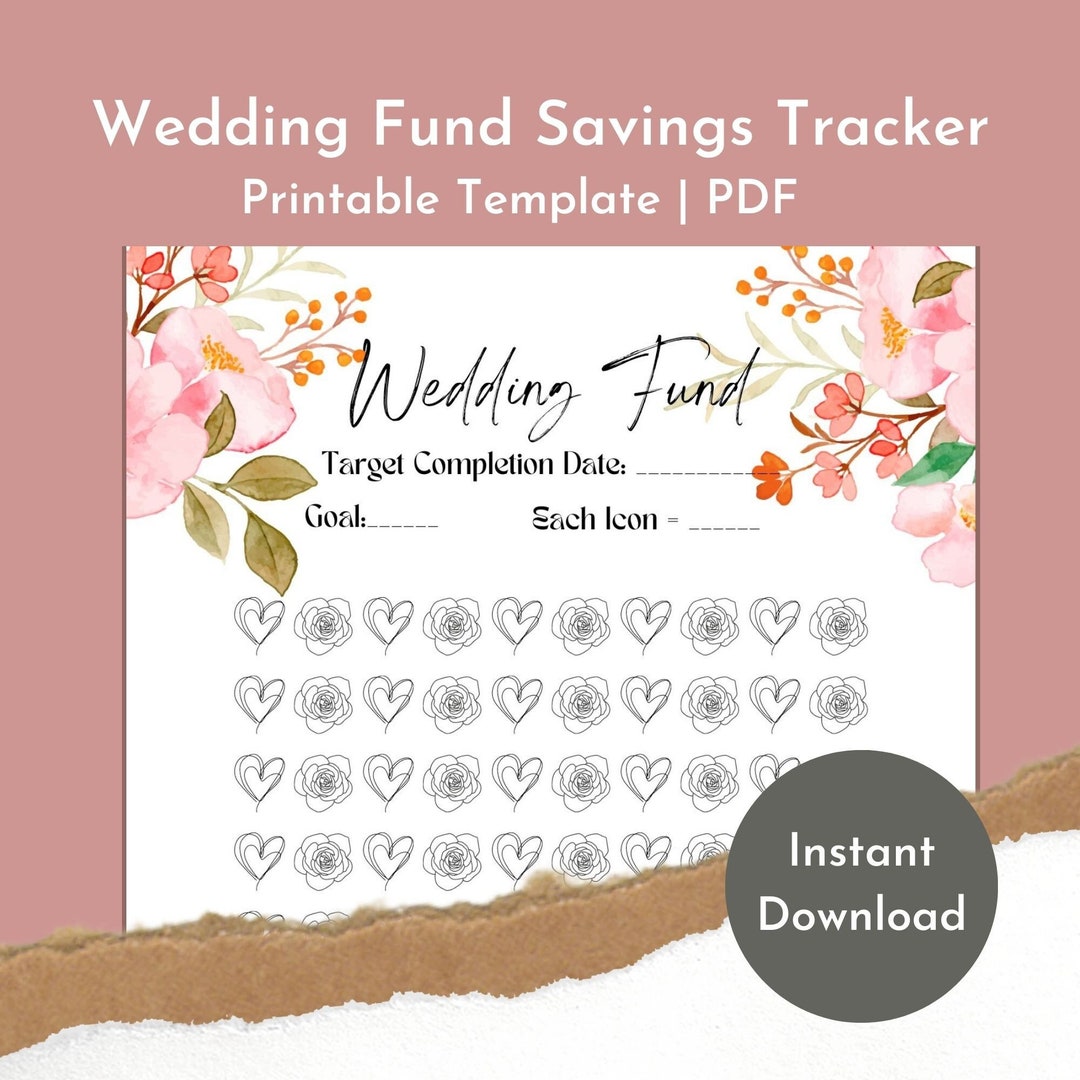 Wedding Savings Tracker | Wedding Fund Challenge | Engagement Savings ...