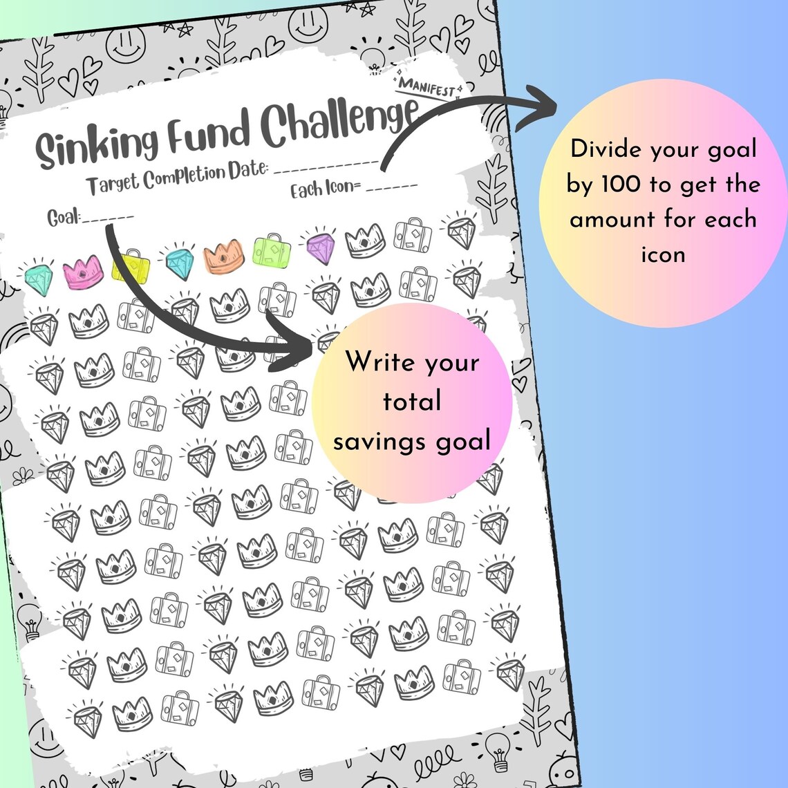 Sinking Fund Tracker | Sinking Fund Savings Challenge | Savings Planner ...