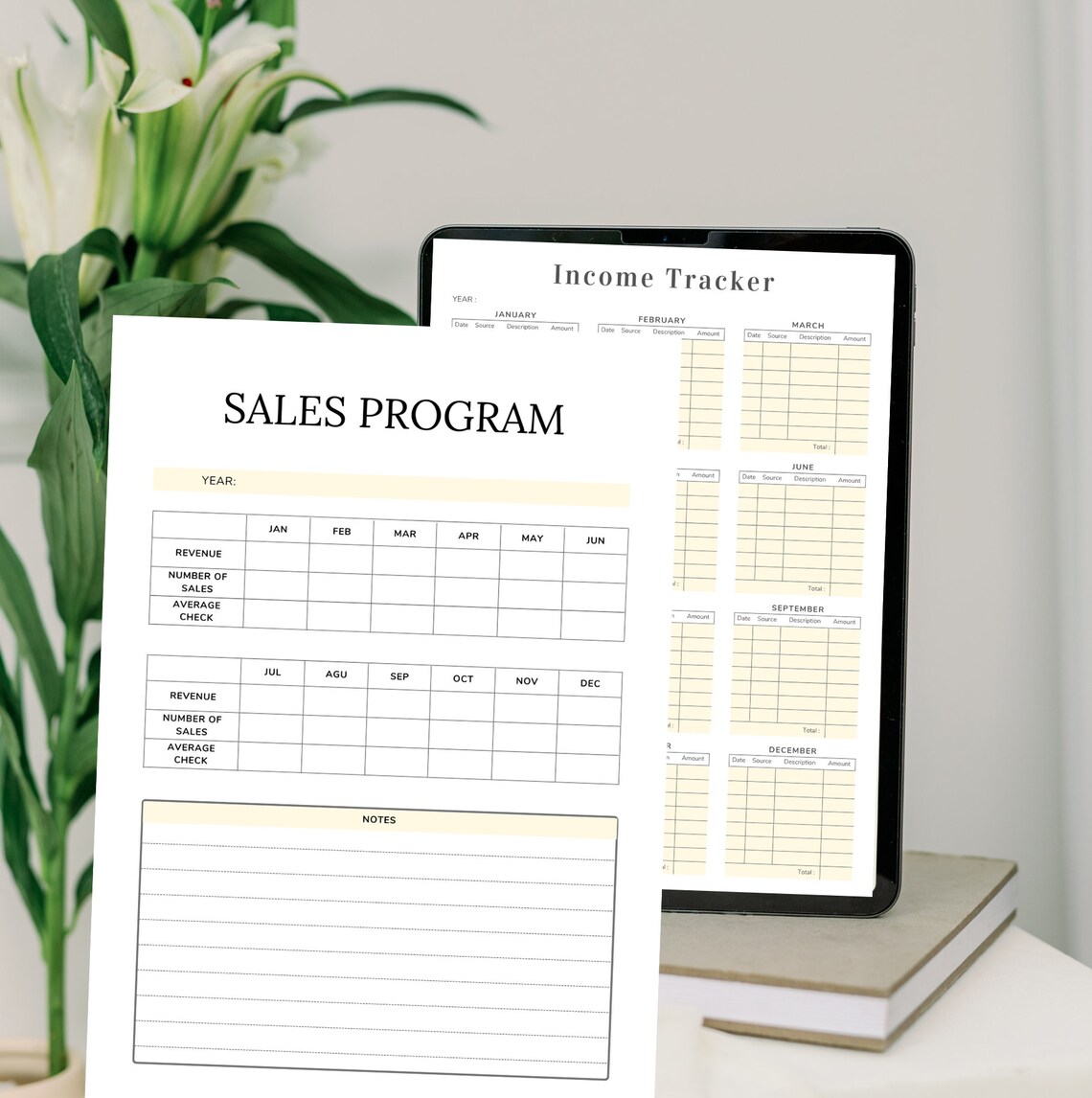 Income Tracker, Monthly Income Log, Business Income Digital Planner ...
