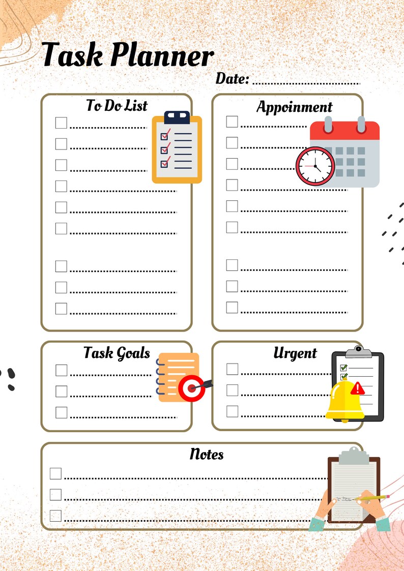 Task Tracker, to Do List Template, Activity Tracker, Daily to Do List ...