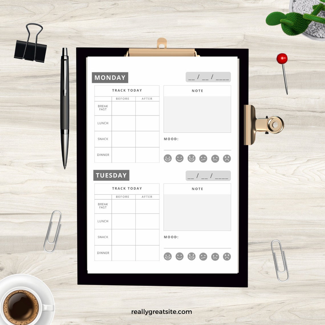 Weekly Mood Tracker Template | Instant Download Personal Template ...
