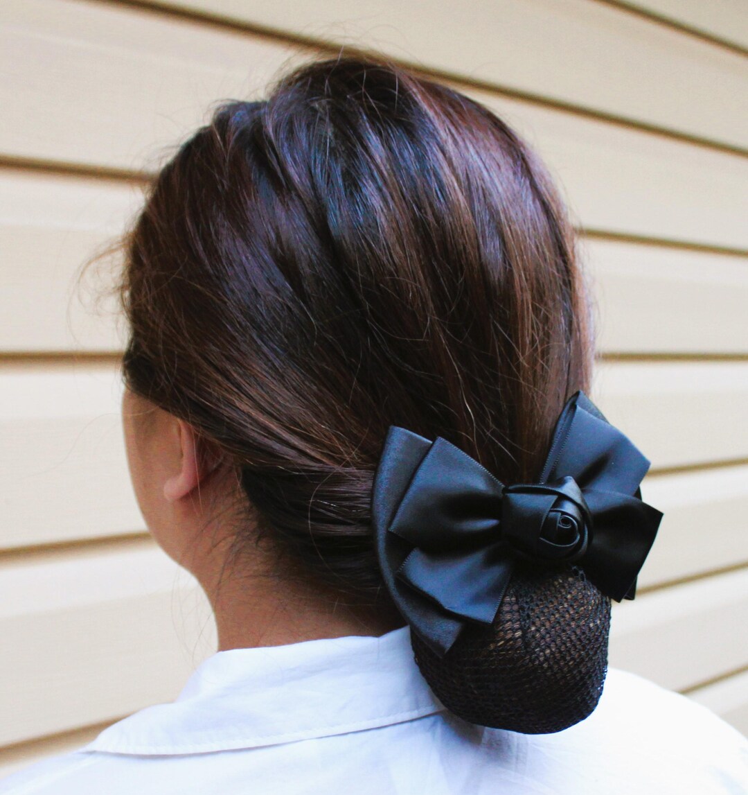 J&E Layered Elegant Satin Ribbon With Snood Net | Bun Hairnet ...