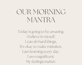 Family Night Time Mantra - Family Affirmation Chart - Printable ...