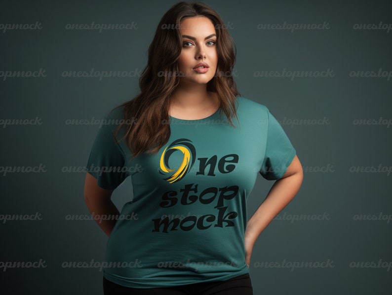 Vibrant Plus-size Model Mockup Enhance Your Digital Presence Across ...