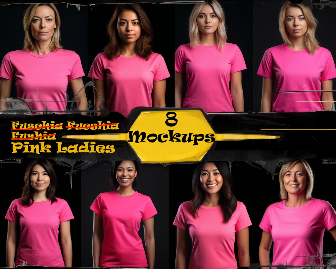 Fuchsia Mockup Bundle. 8 Images of Ladies Wearing Fuchsia 3001 - Etsy