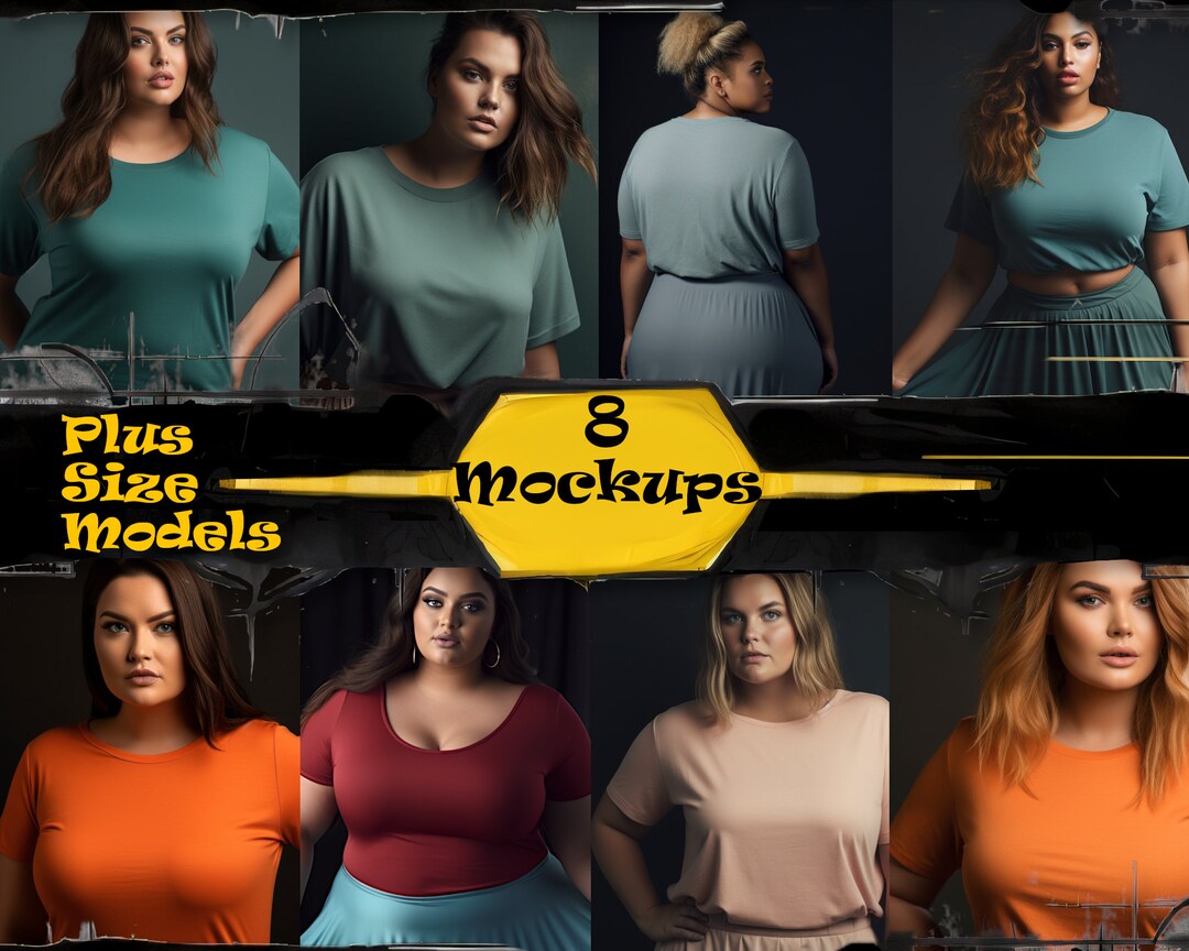 Vibrant Plus-size Model Mockup Enhance Your Digital Presence Across ...