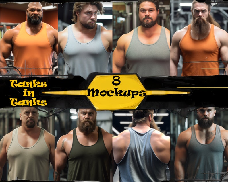 Muscle Men Mockups - at the Gym Mockups - Tank Top Mock Ups - Etsy