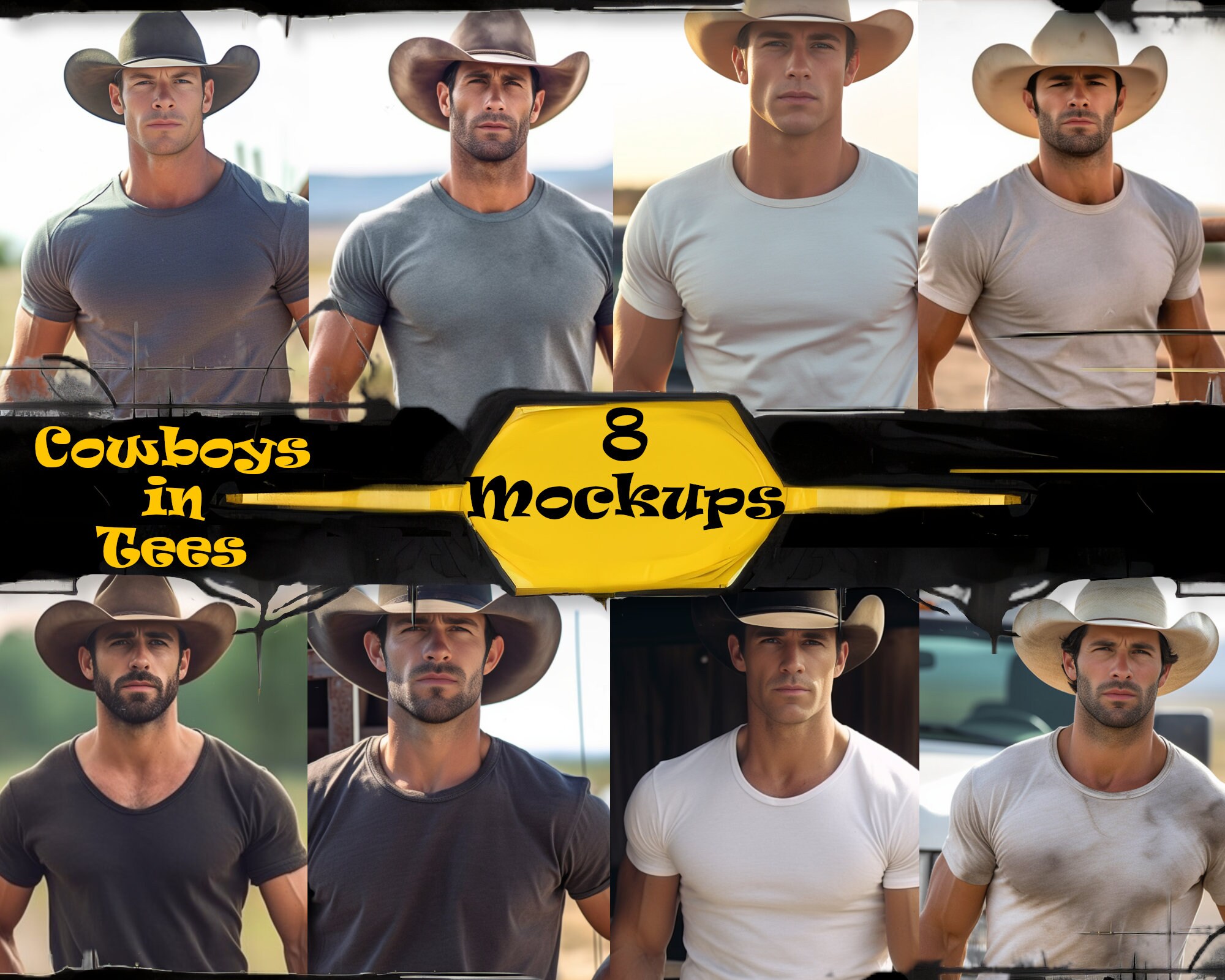 Cowboy Mockup Bundle Country and Western Mockup Masculine - Etsy