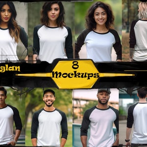 Raglan Mockup Set - Full Raglan Mock up Pack 3200 and 5700 Style - Etsy