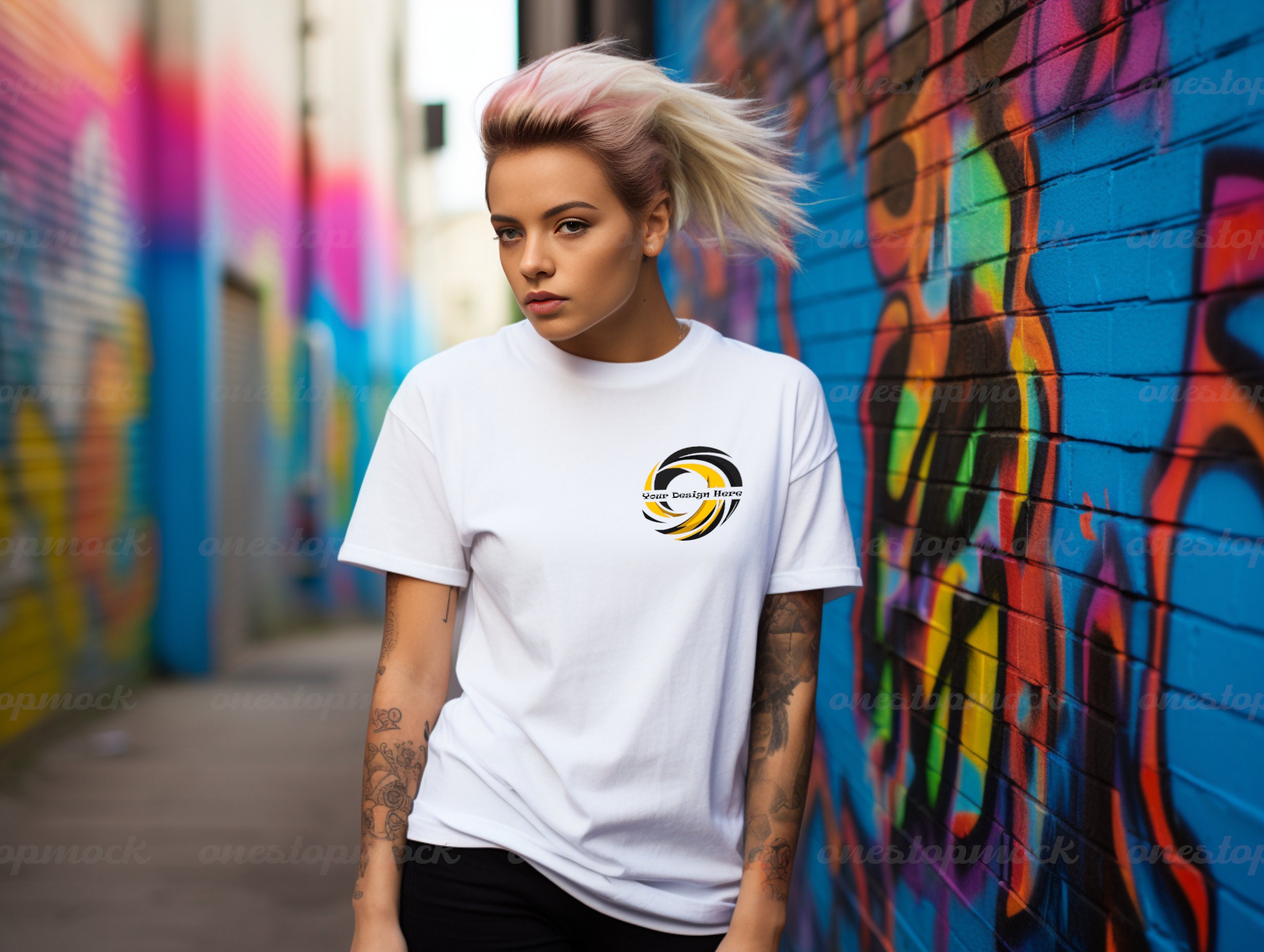 Streetwear Mockup Bundle Featuring Bella 3001 Style T-shirt Funky ...