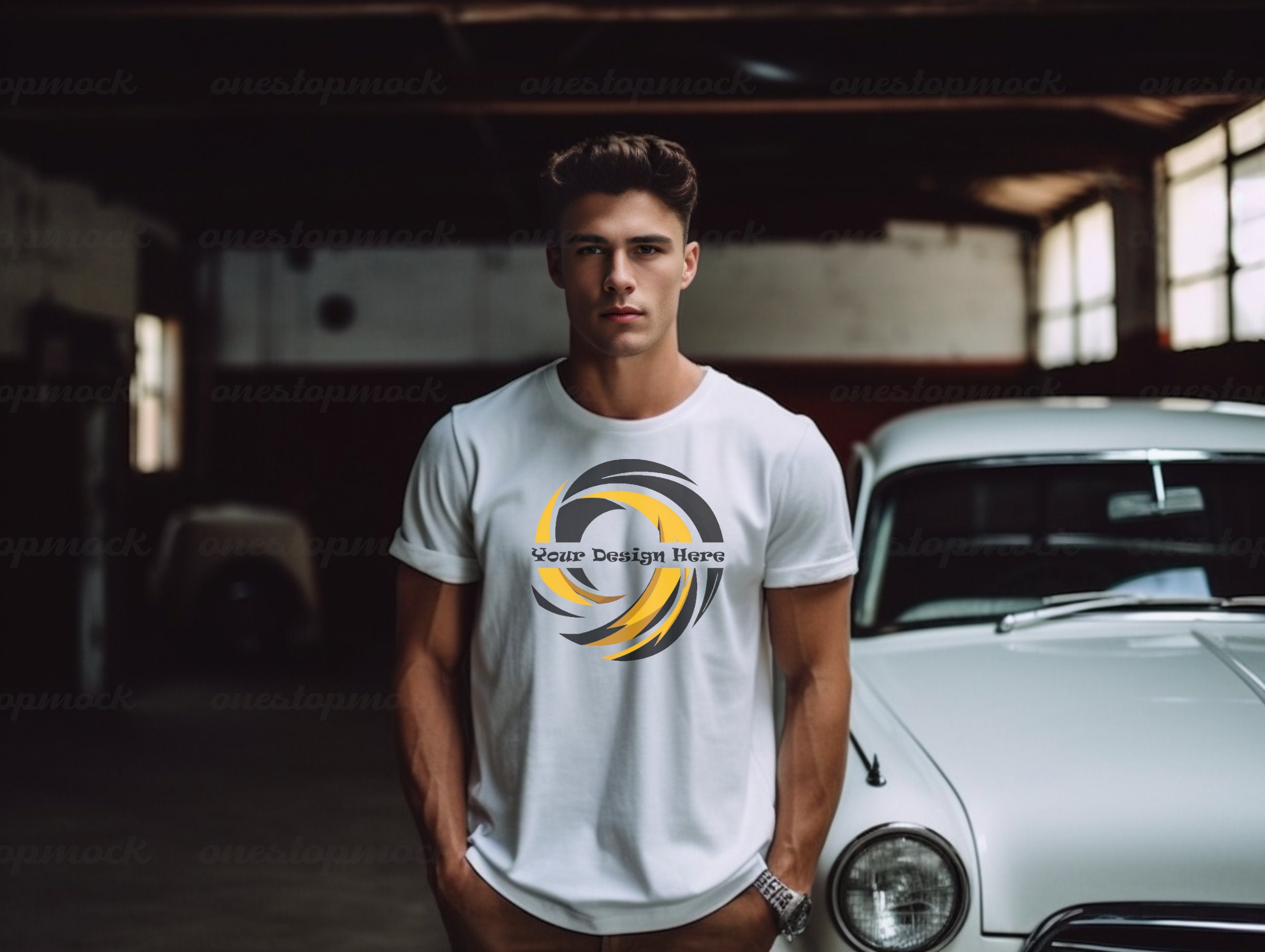 Classic Car Mockup Set Guys in the Garage Mockup Bundle - Etsy