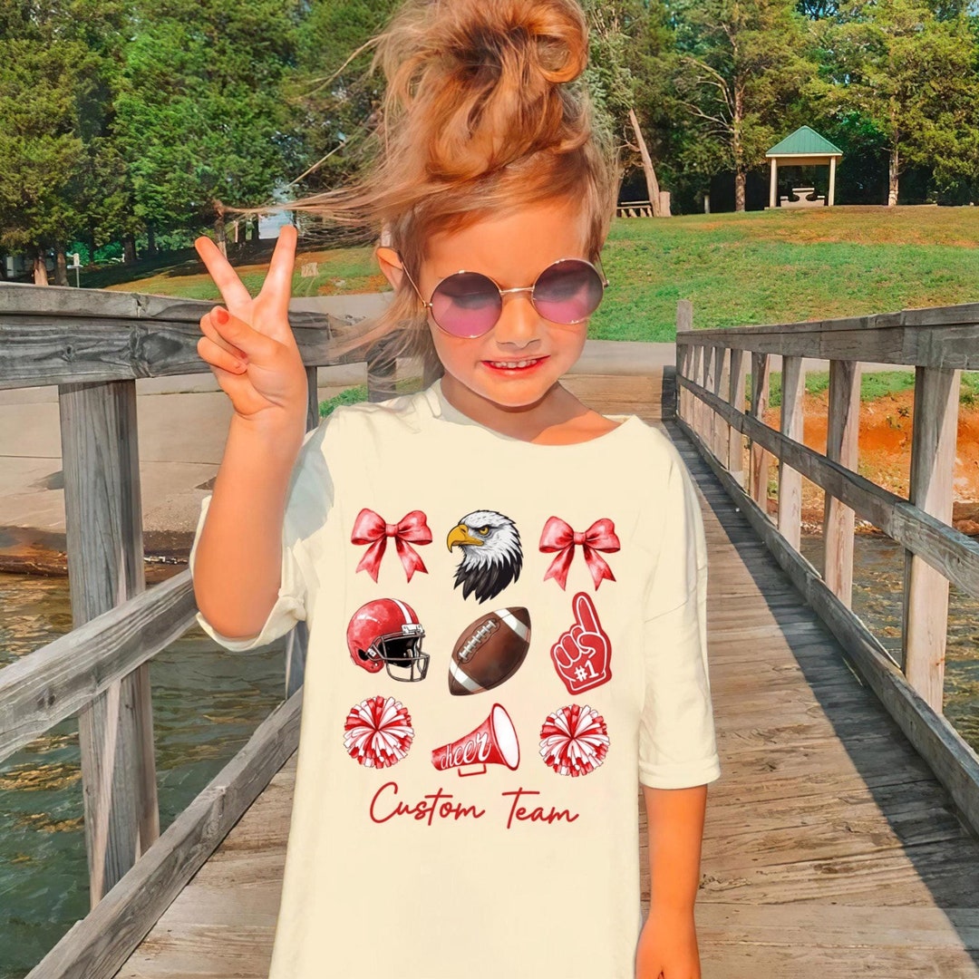 Personalized Mascot Bow Shirt, Mascot Bow Shirt, Youth Football Gameday ...