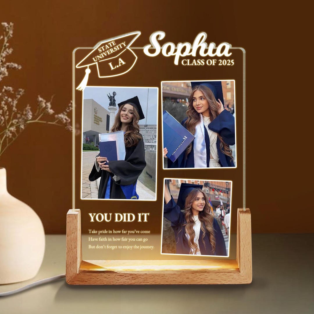 Personalized Graduation LED Night Light, Custom Photo Graduation Night ...