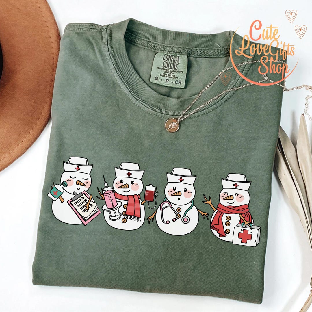 Christmas Nurse Snowman Shirt, Christmas Nurse Sweatshirt, Medical ...