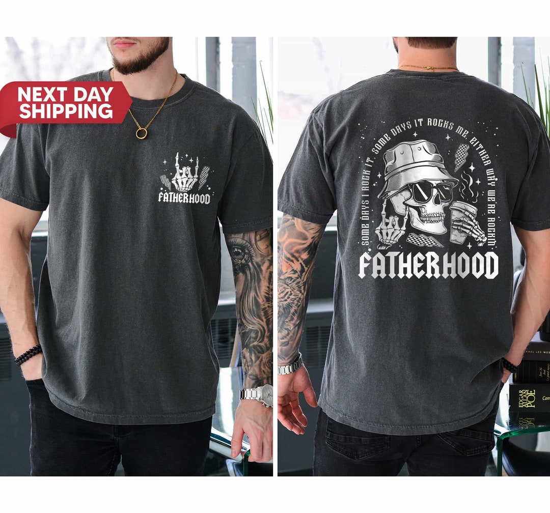 Custom Father Skeleton Shirt, Sometimes I Rock It Sometimes It Rocks Me ...