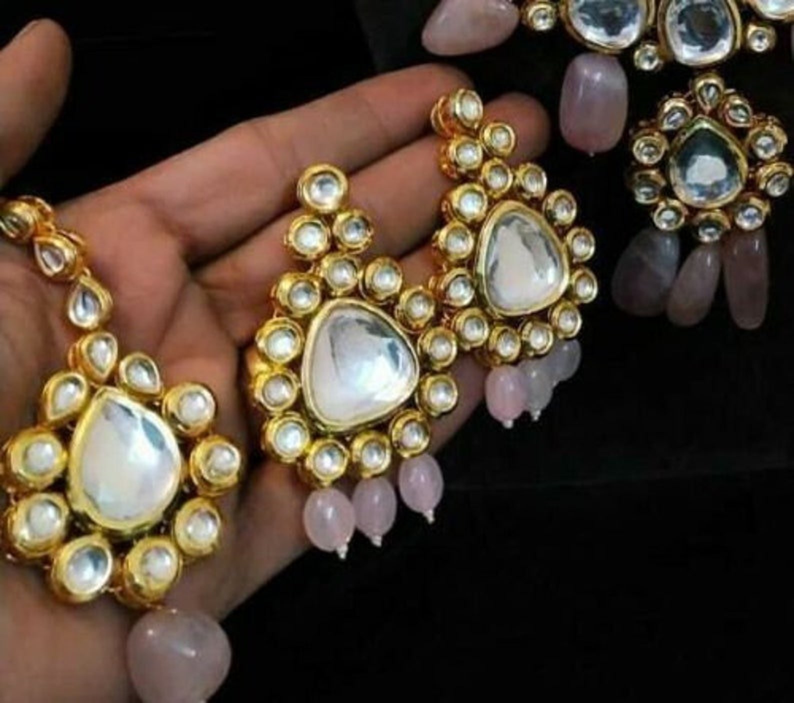 Jadau Kundan Heavy Bridal Set/green Kundan Bridal Set/full Bridal Set ...