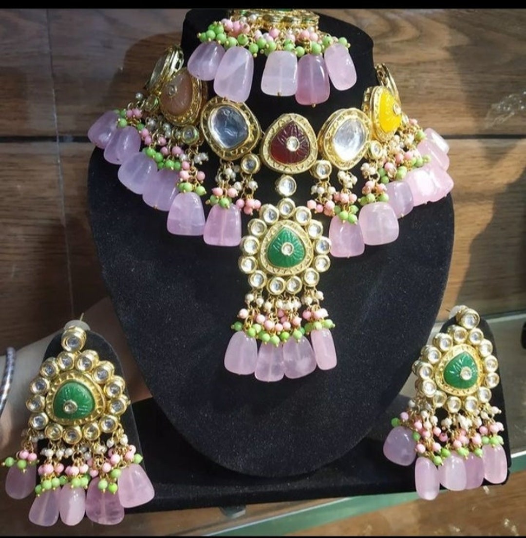 Kundan Choker/jadau Set/gemstone Necklace/sabyasachi Necklace/pakistani ...