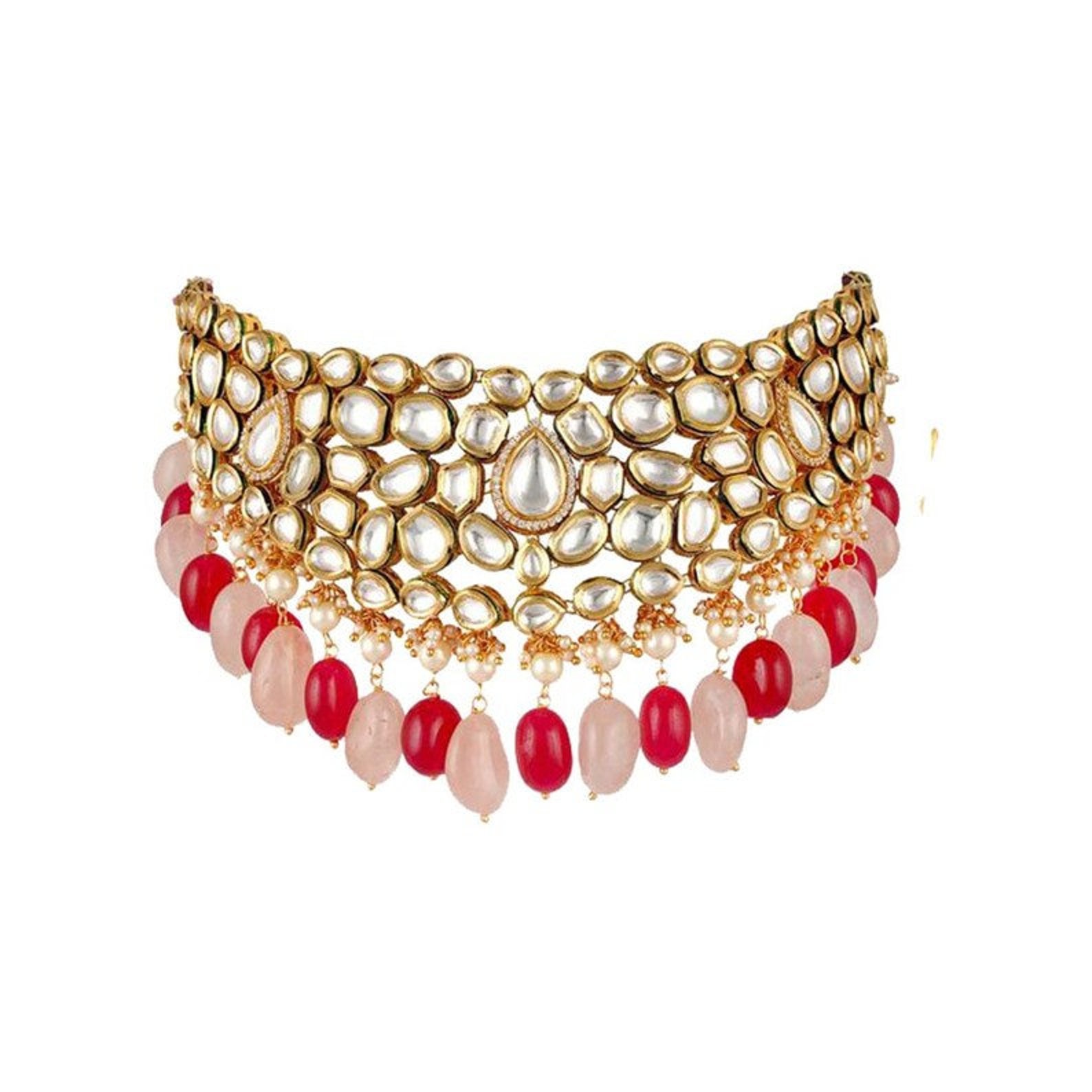Soni Pink Indian Kundan Choker/ Indian Jewelry/ Indian Necklace/ Indian Choker/ Indian Wedding ...