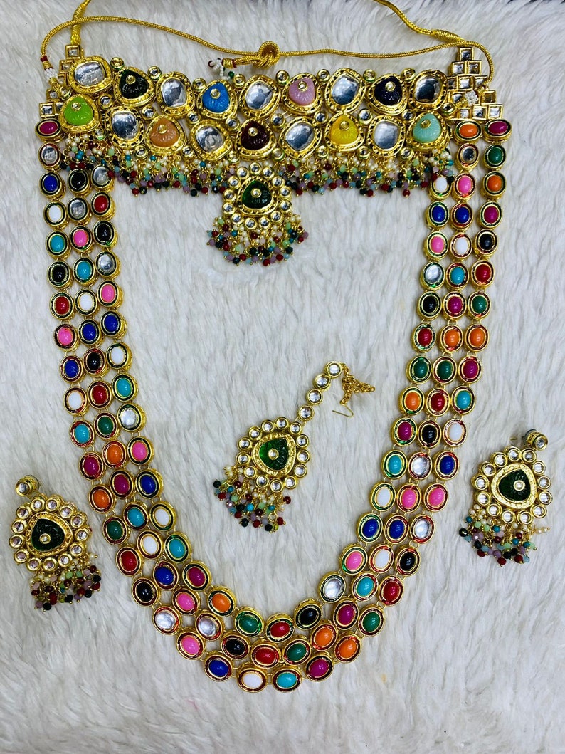 Full Bridal Jodha Akbar Kundan Bridal Set, Royal Kundan Set, Kundan Bridal Necklace, Sabyasachi ...