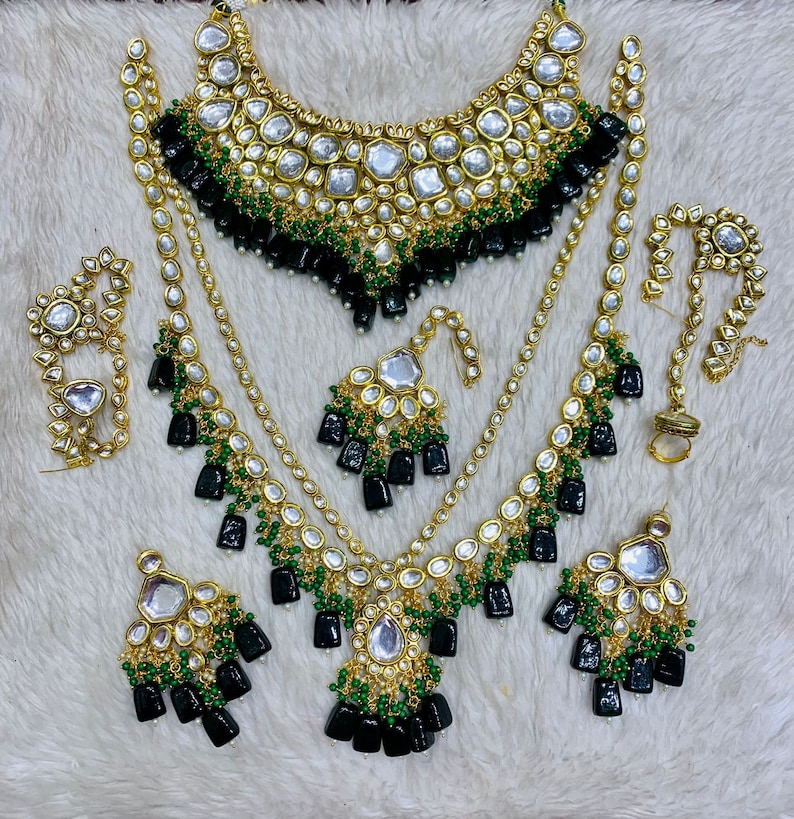 Full Bridal Jodha Akbar Kundan Bridal Set, Royal Kundan Set, Kundan Bridal Necklace, Sabyasachi ...