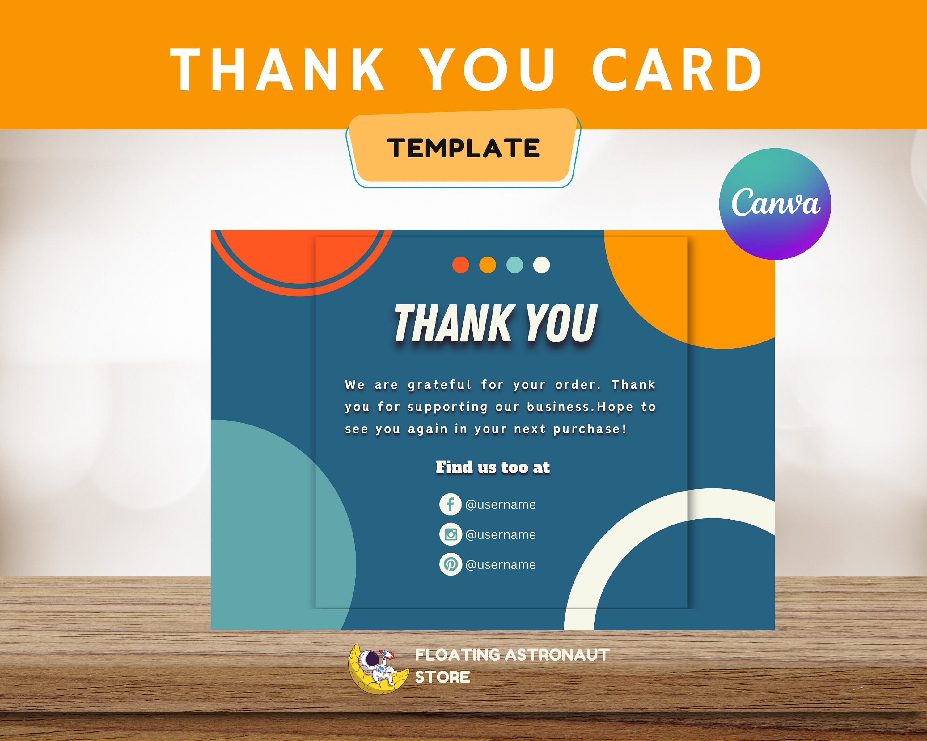 Colourful Geometry Thank You Card Business Thank You Card Template ...