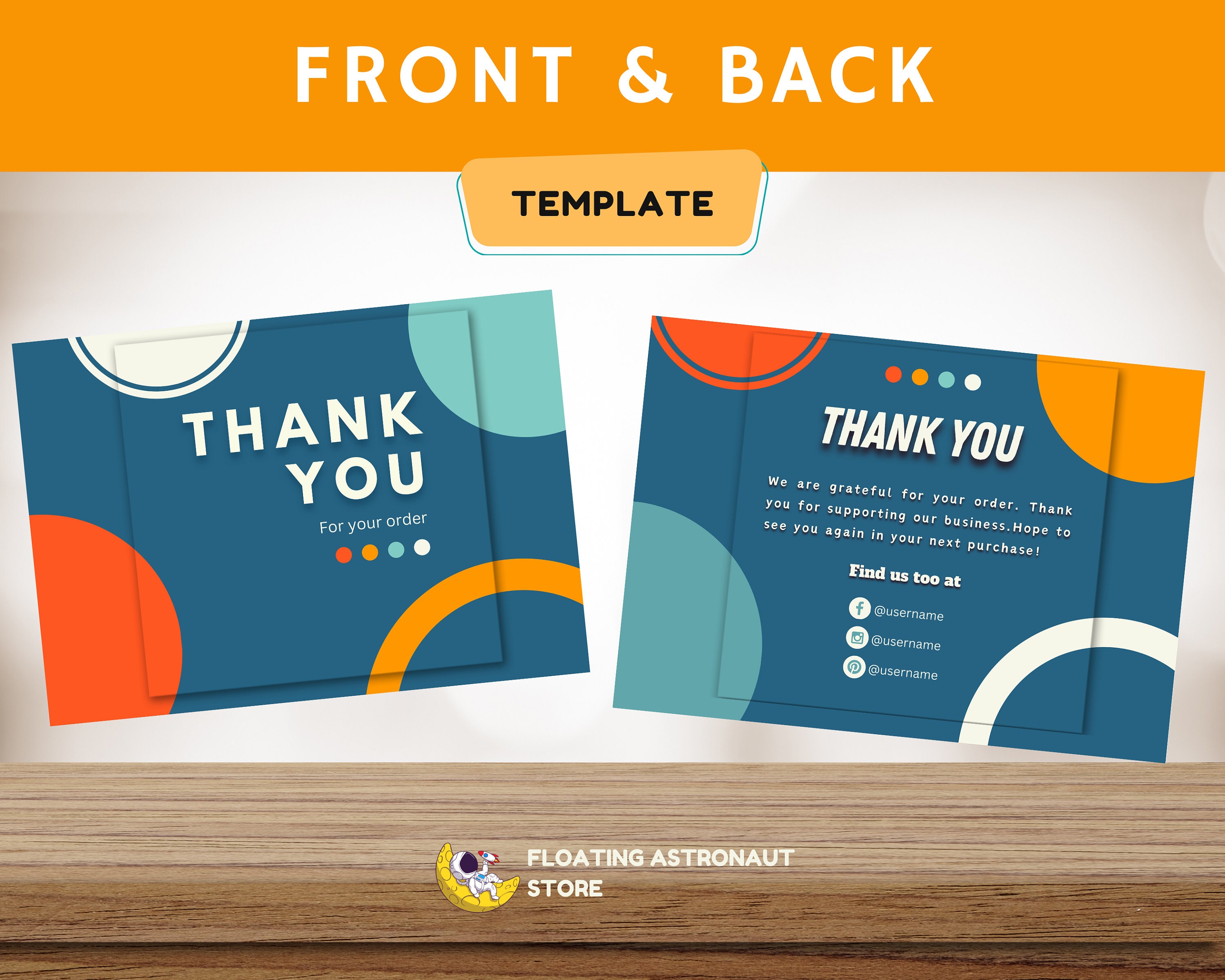 Colourful Geometry Thank You Card Business Thank You Card Template ...