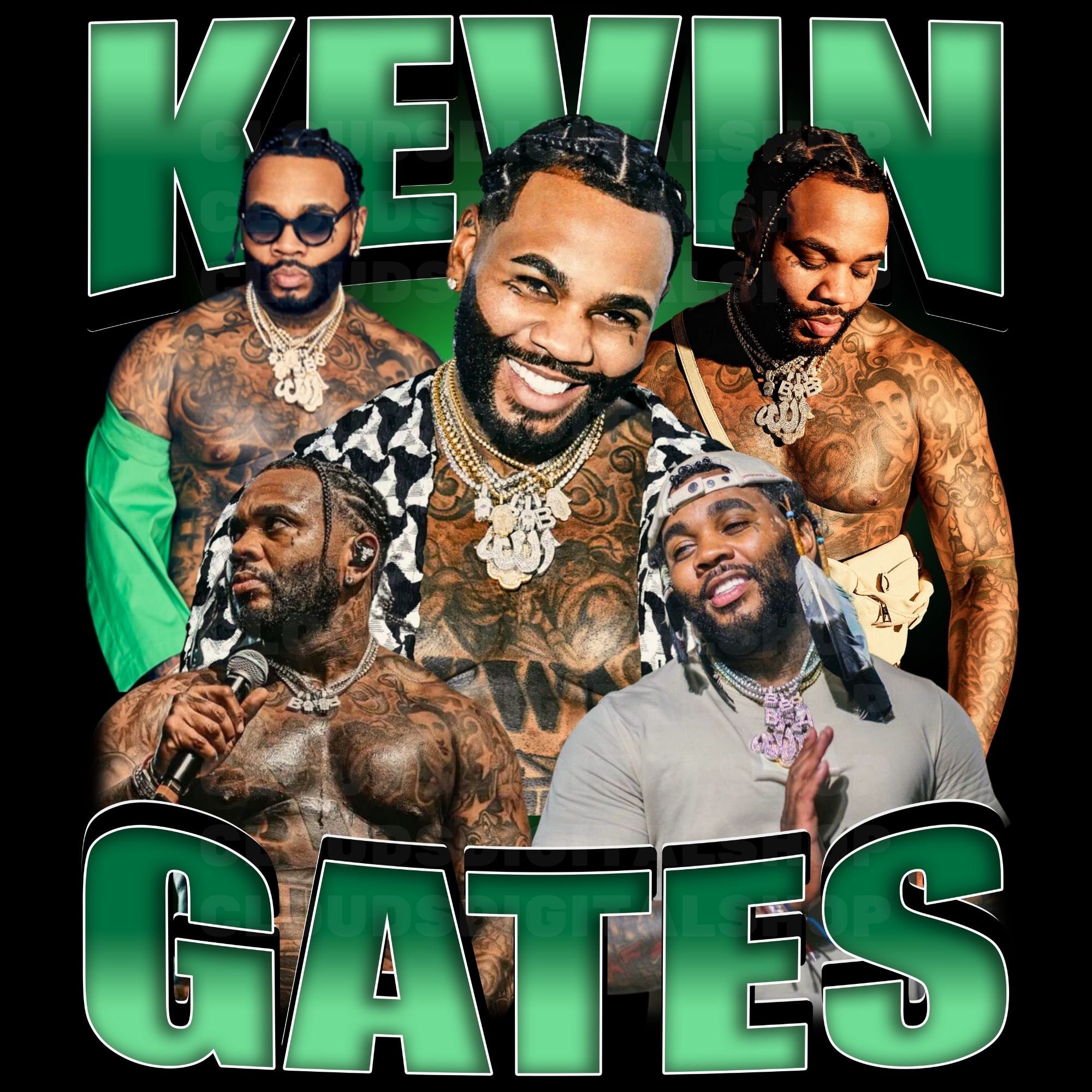 Kevin Gates T Shirt Design. PNG Digital 4500x5100 Px. Retro, 90s ...