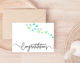 Congratulations Printable Card / Instant Download PDF / Card Template ...