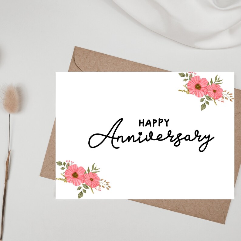 Printable Happy Anniversary Card / Instant Download PDF / Anniversary ...