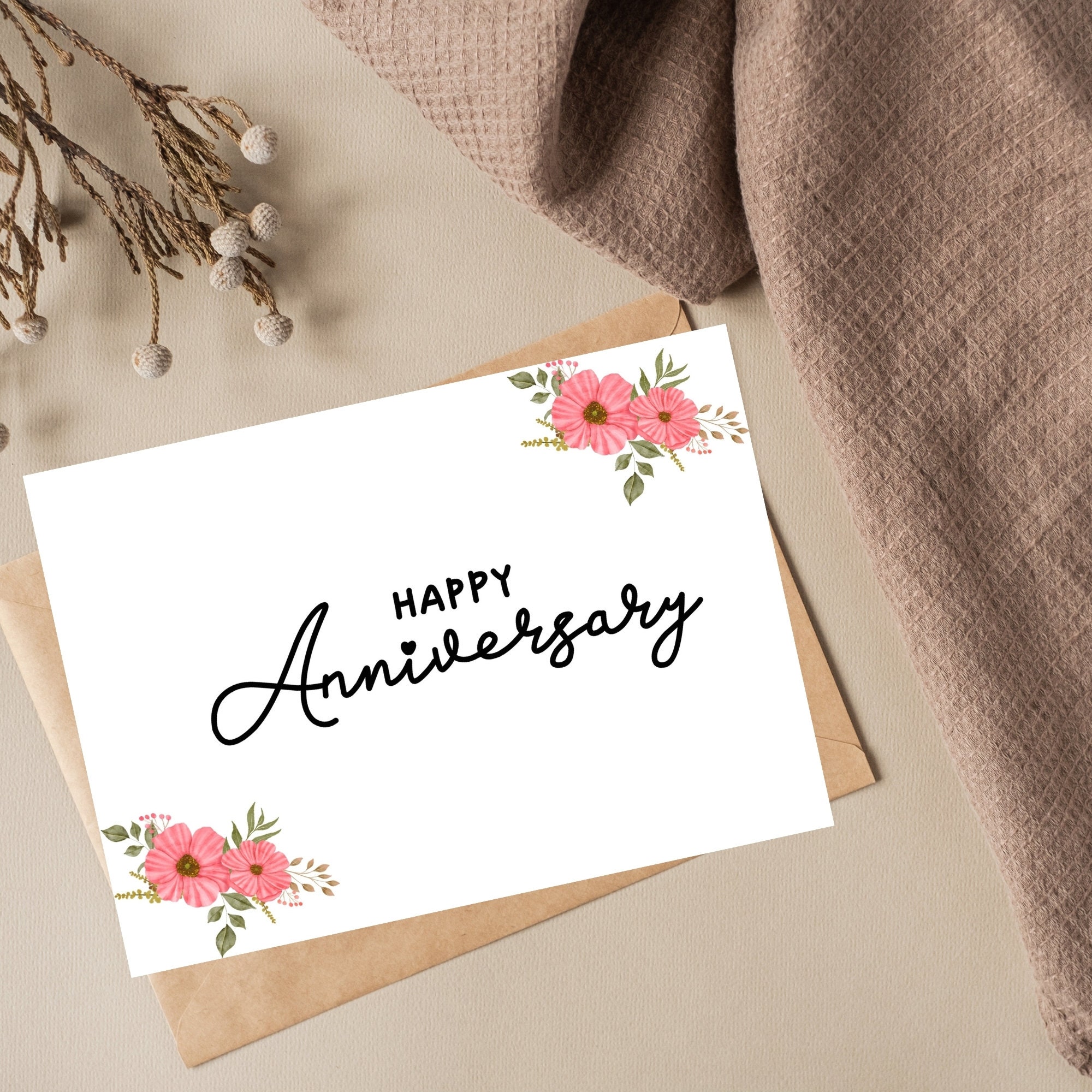 Printable Happy Anniversary Card / Instant Download PDF / Anniversary ...