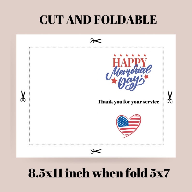 Memorial Day Card Printable, Remember and Honor Card, Patriotic Thank ...