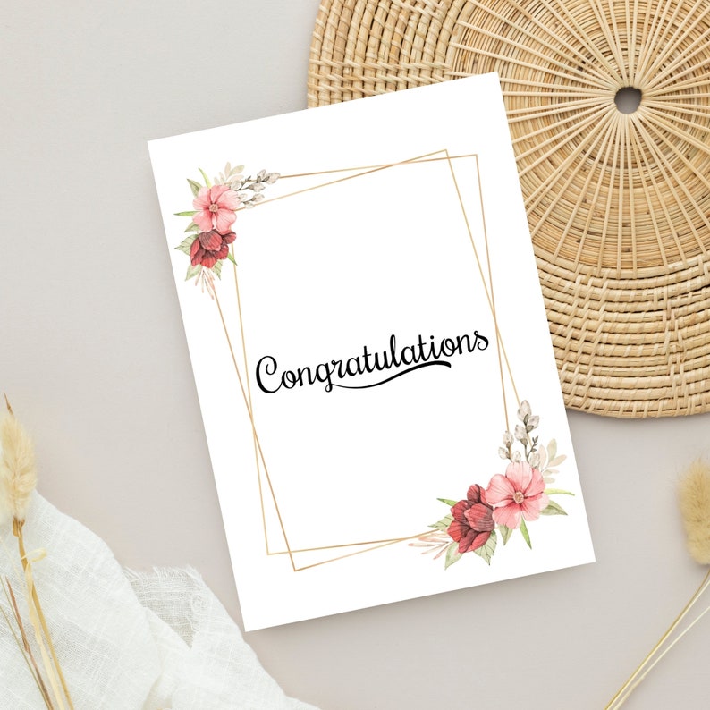 Congratulations Printable Card / Instant Download PDF / Card Template ...