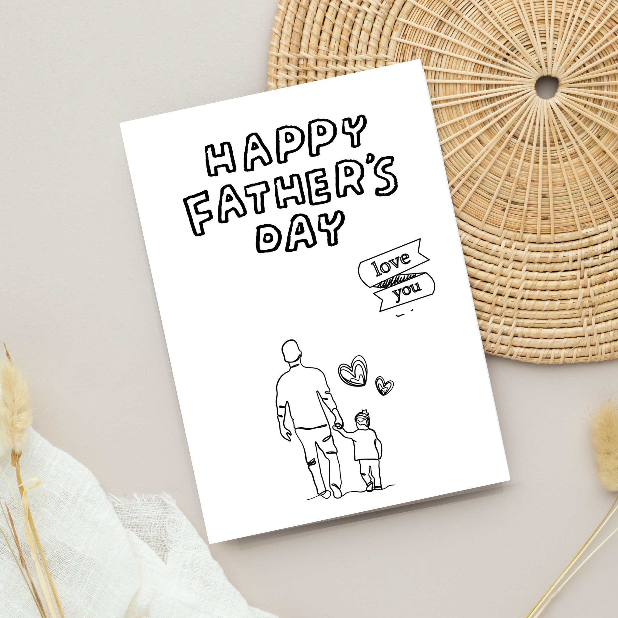 PRINTABLE Father's Day Coloring Cards Father's Day Cards Color Your Own ...