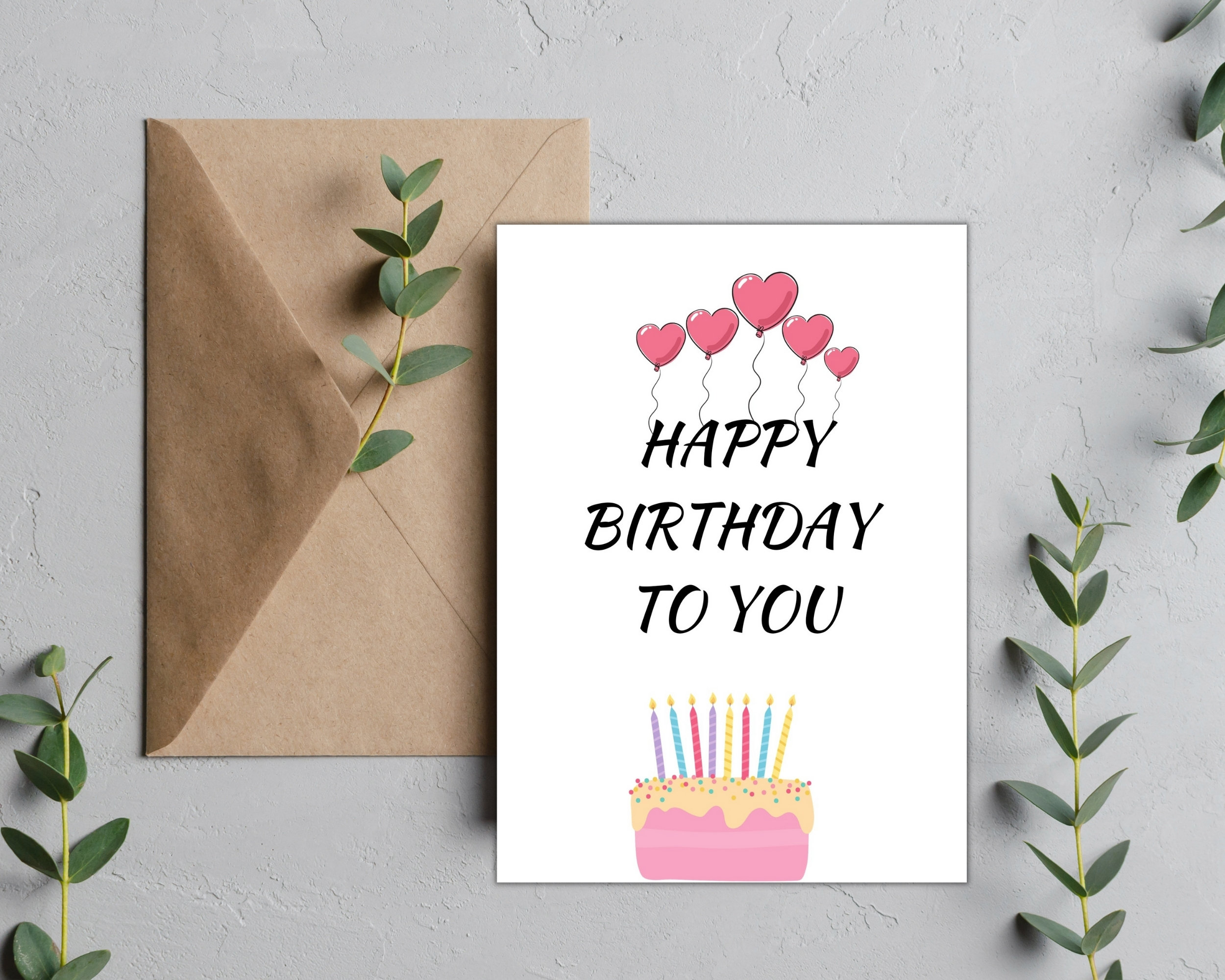 Printable Birthday Card, Digital Cards Download, Happy Birthday Card ...