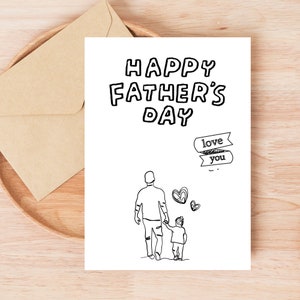 PRINTABLE Father's Day Coloring Cards Father's Day Cards Color Your Own ...