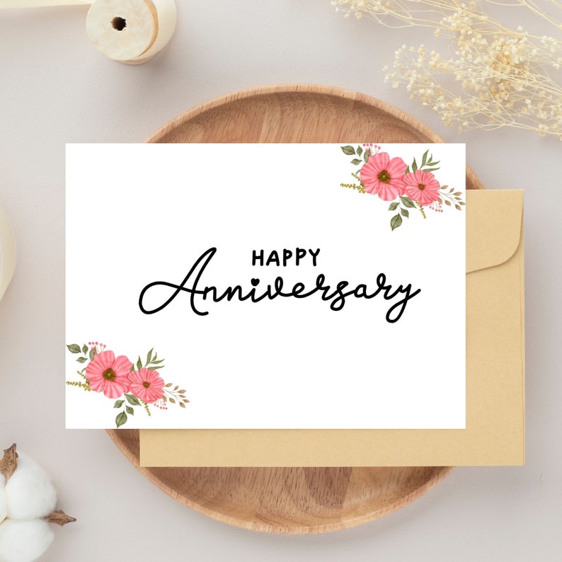 Printable Happy Anniversary Card / Instant Download PDF / Anniversary ...
