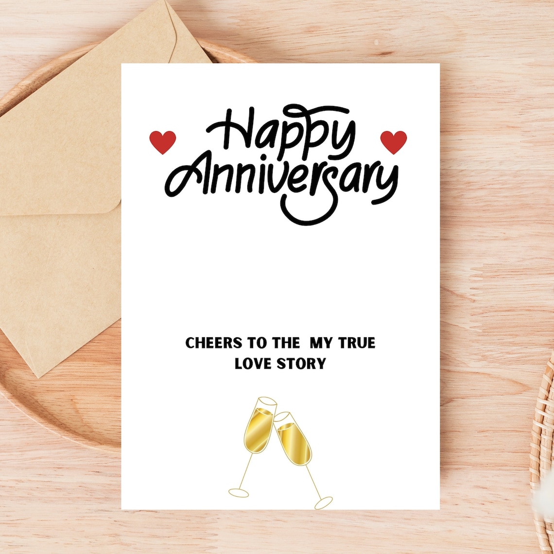 Printable Happy Anniversary Card / Instant Download PDF / Anniversary ...