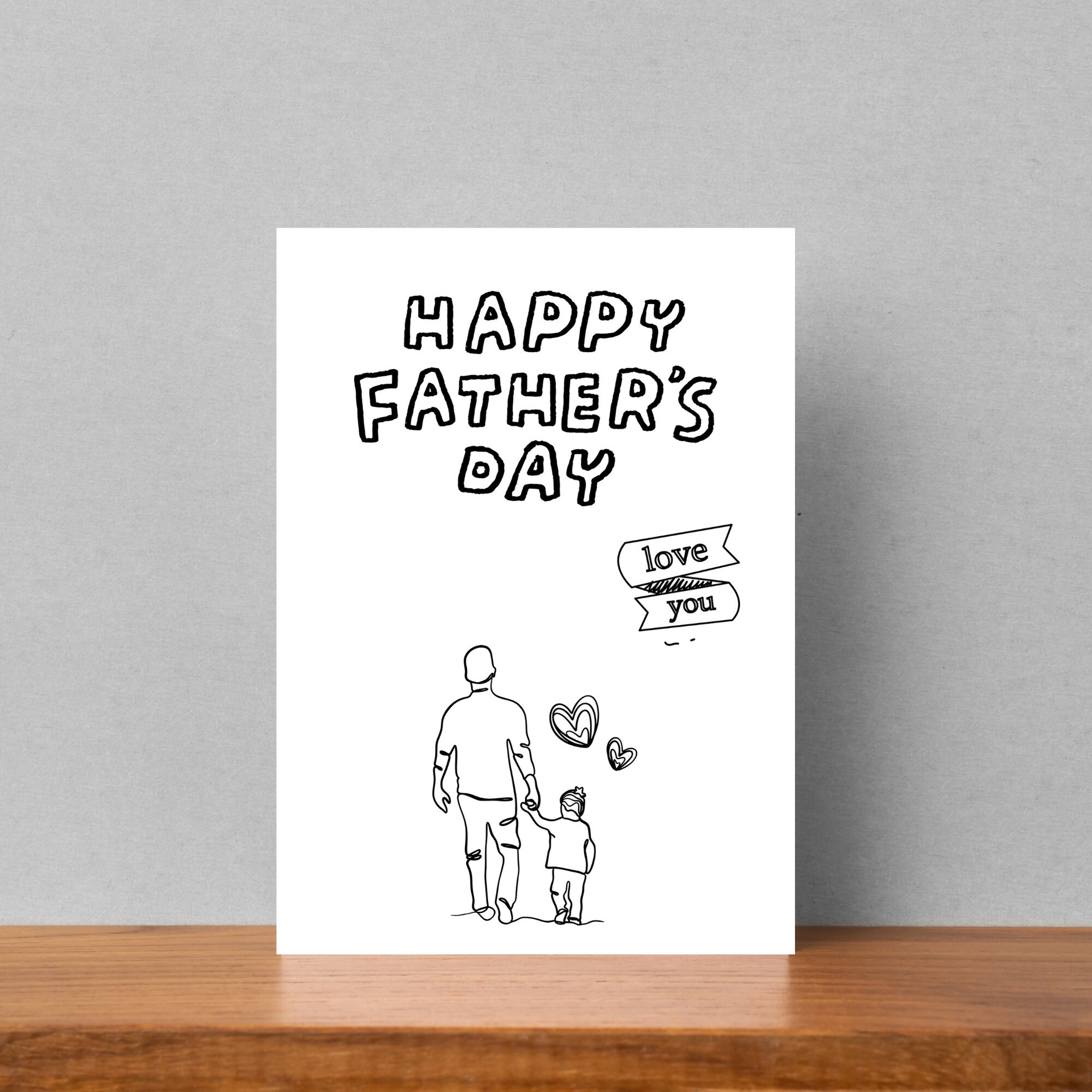 PRINTABLE Father's Day Coloring Cards Father's Day Cards Color Your Own ...