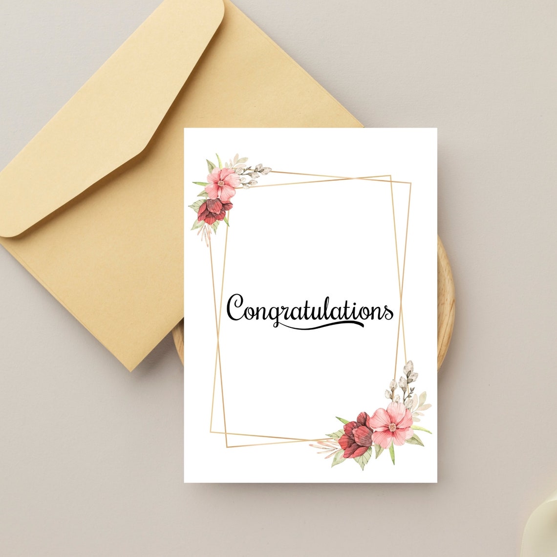 Congratulations Printable Card / Instant Download PDF / Card Template ...
