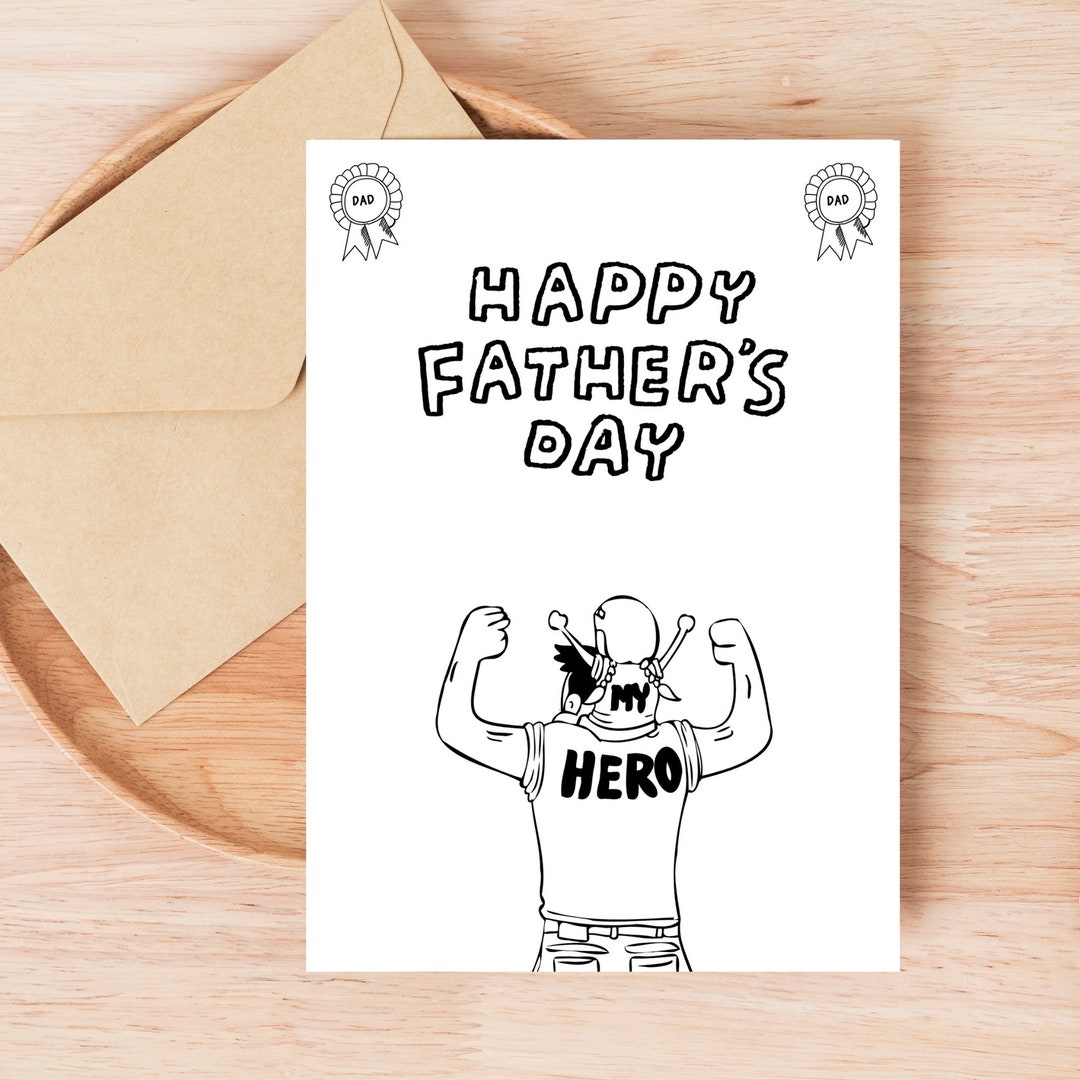 PRINTABLE Father's Day Coloring Cards | Father's Day Cards | Color Your ...