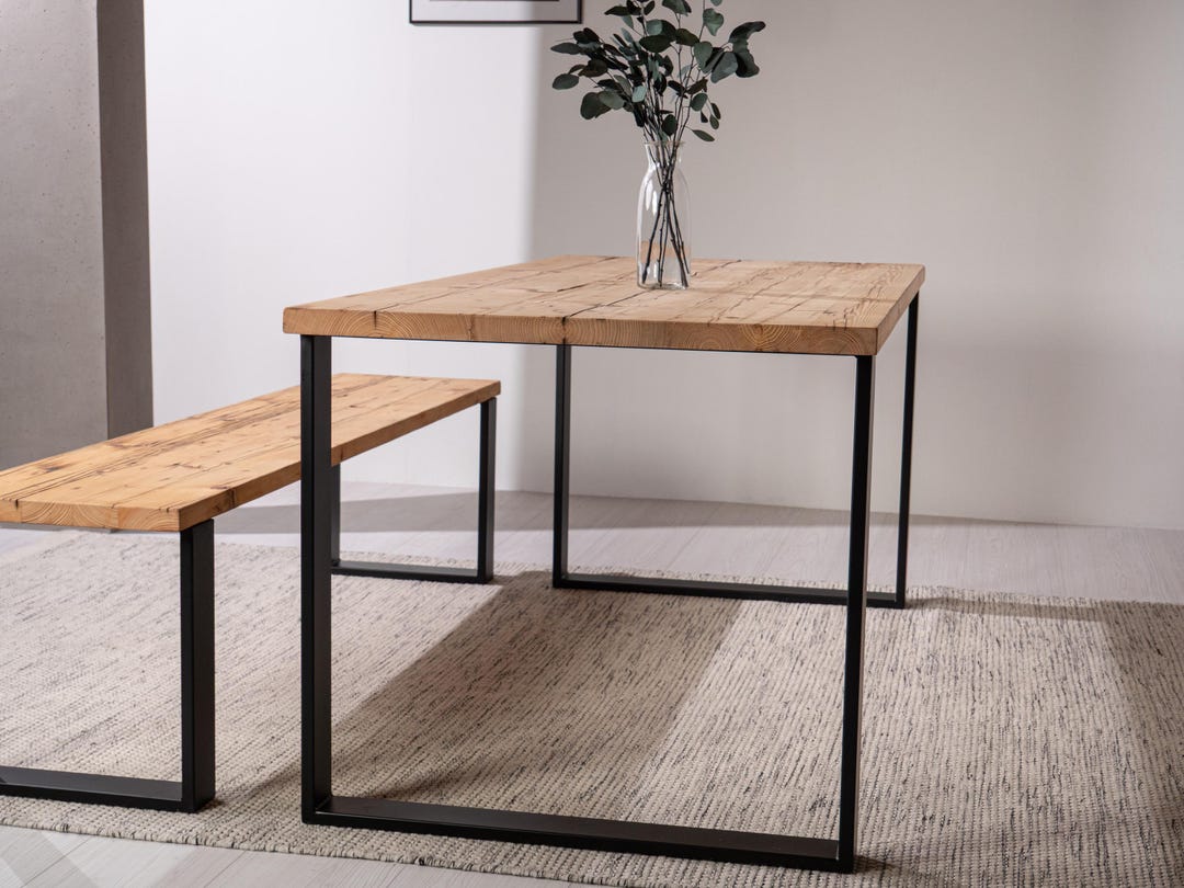 Table Dining Table Handmade From Old Solid Wood Planks, Plank Table ...