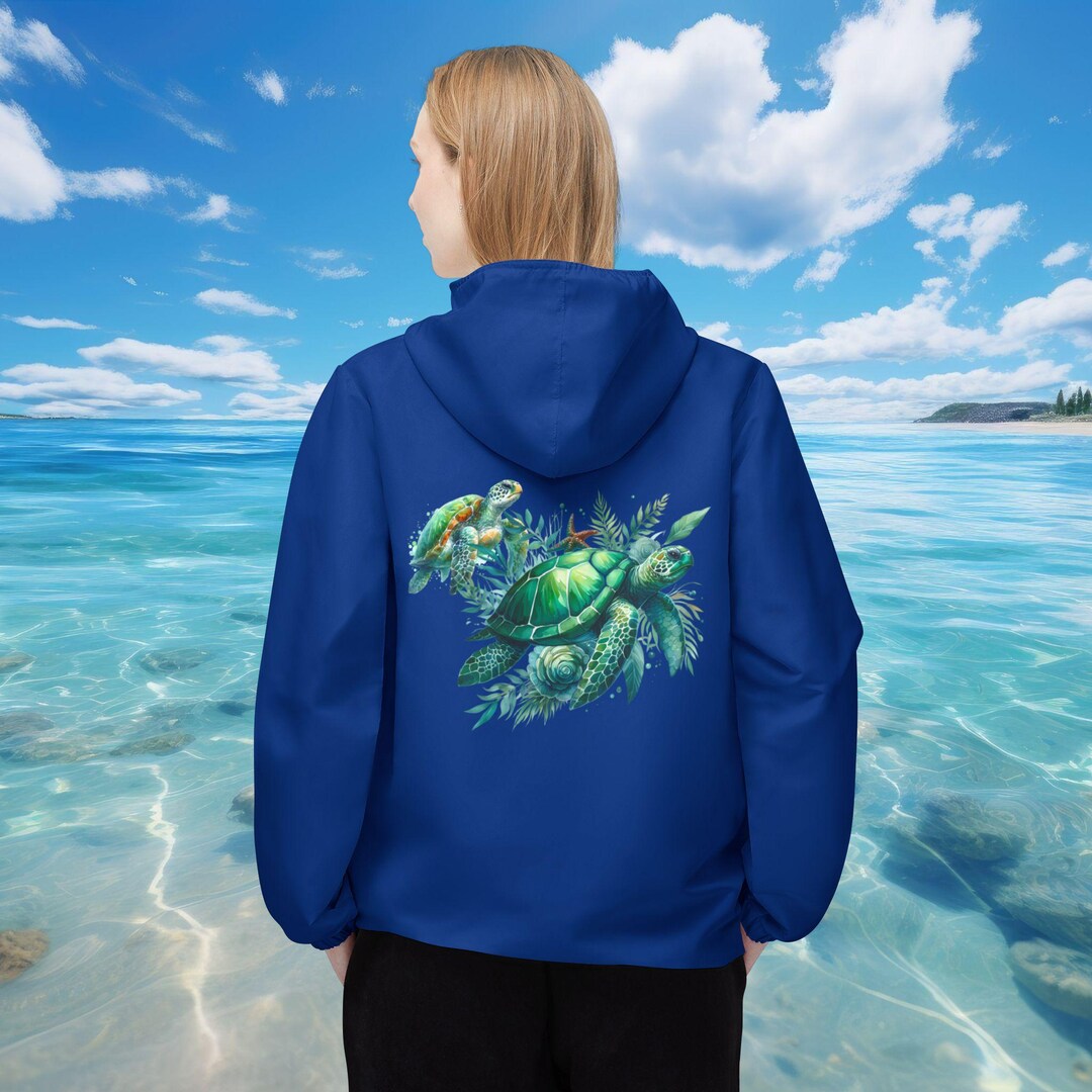 Sea Turtle Windbreaker Jacket: Scuba Diver Coat, Ocean Lover ...