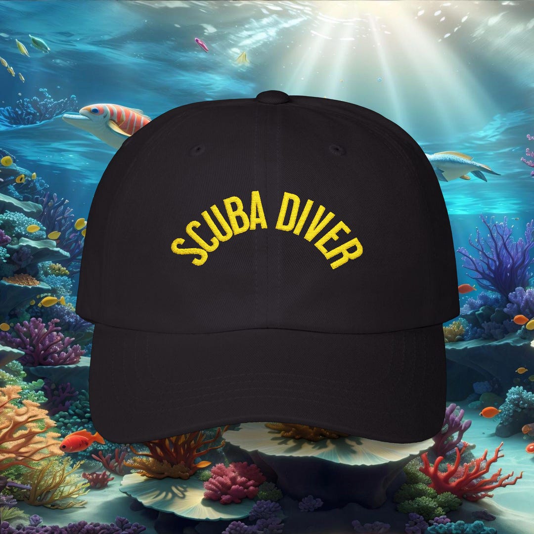 Embroidered Scuba Diver Hat | Nautical Baseball Hat- Ocean Beach Dad ...