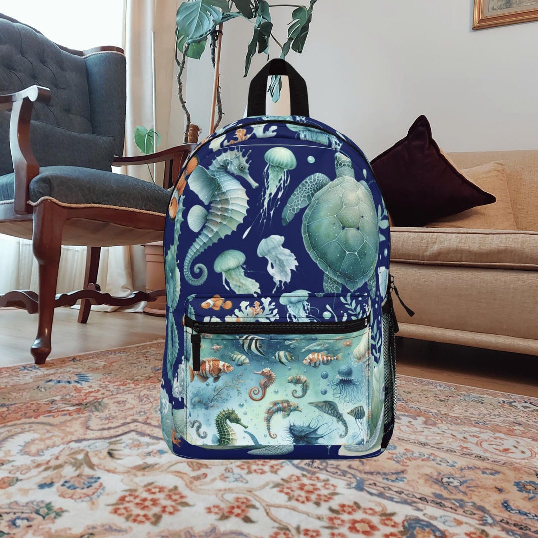 Sea Animals School Backpack: Marine Life Ocean Adventure Bag - Etsy