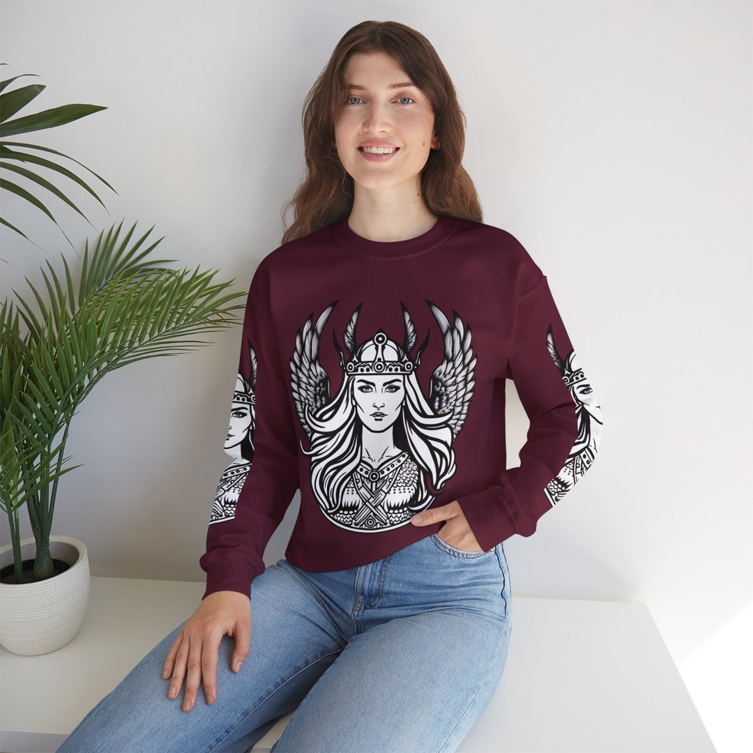 Vikings Valkyrie Sweatshirt A Norse Mythology Inspired Winter Gift ...