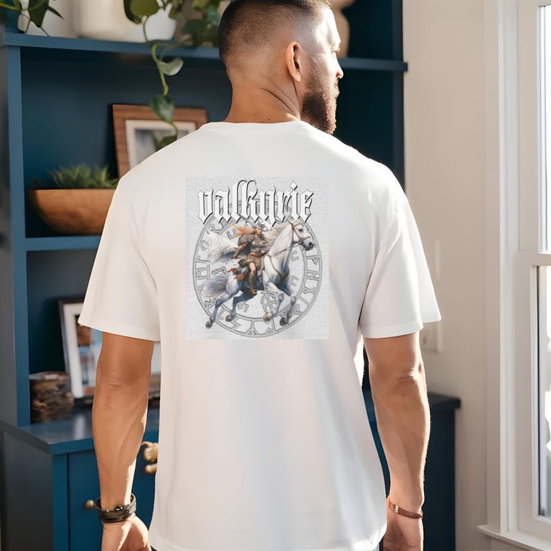 Retro Valkyrie T-shirt: Norse Mythology Back Print, Viking Gift | Honda ...