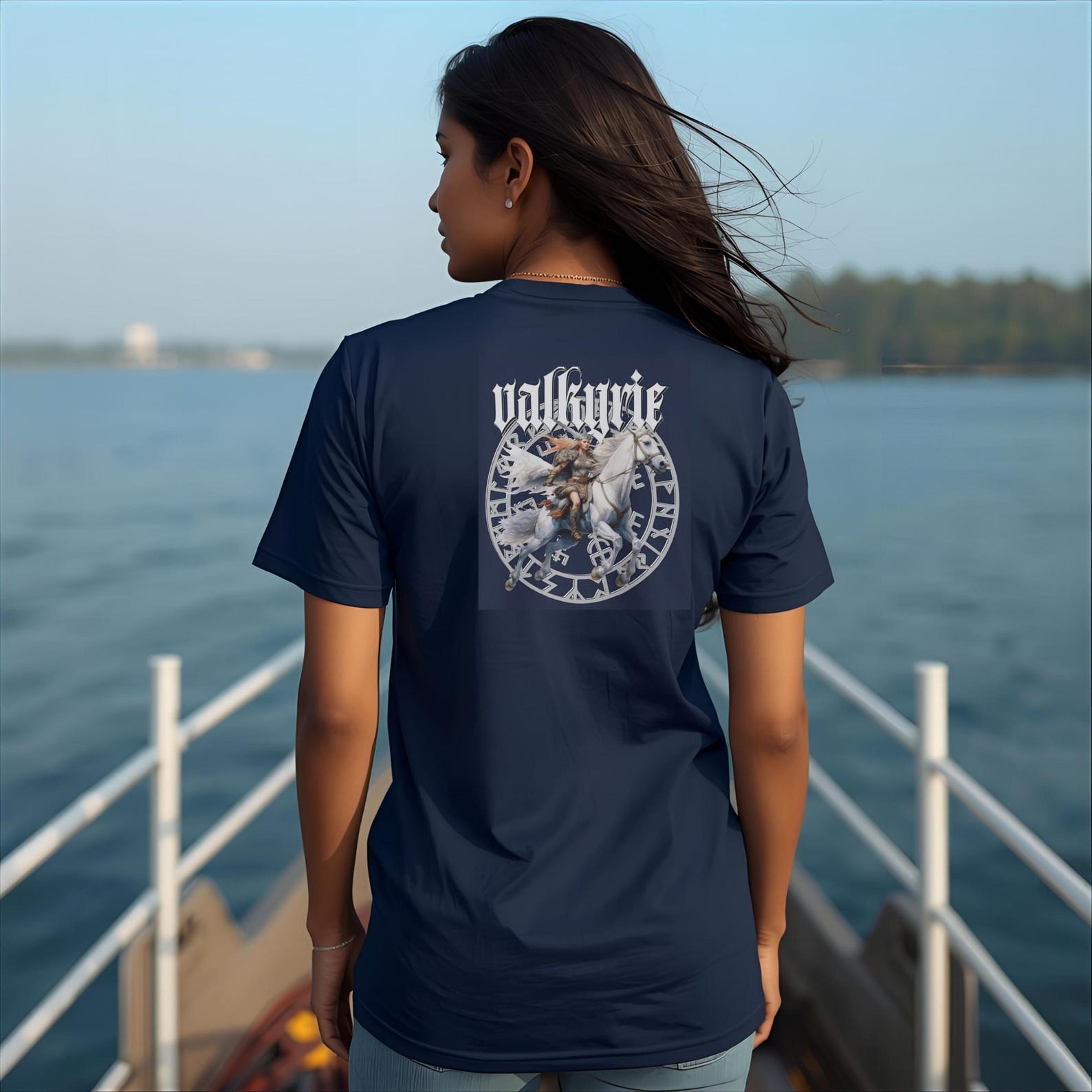 Retro Valkyrie T-shirt: Norse Mythology Back Print, Viking Gift | Honda ...